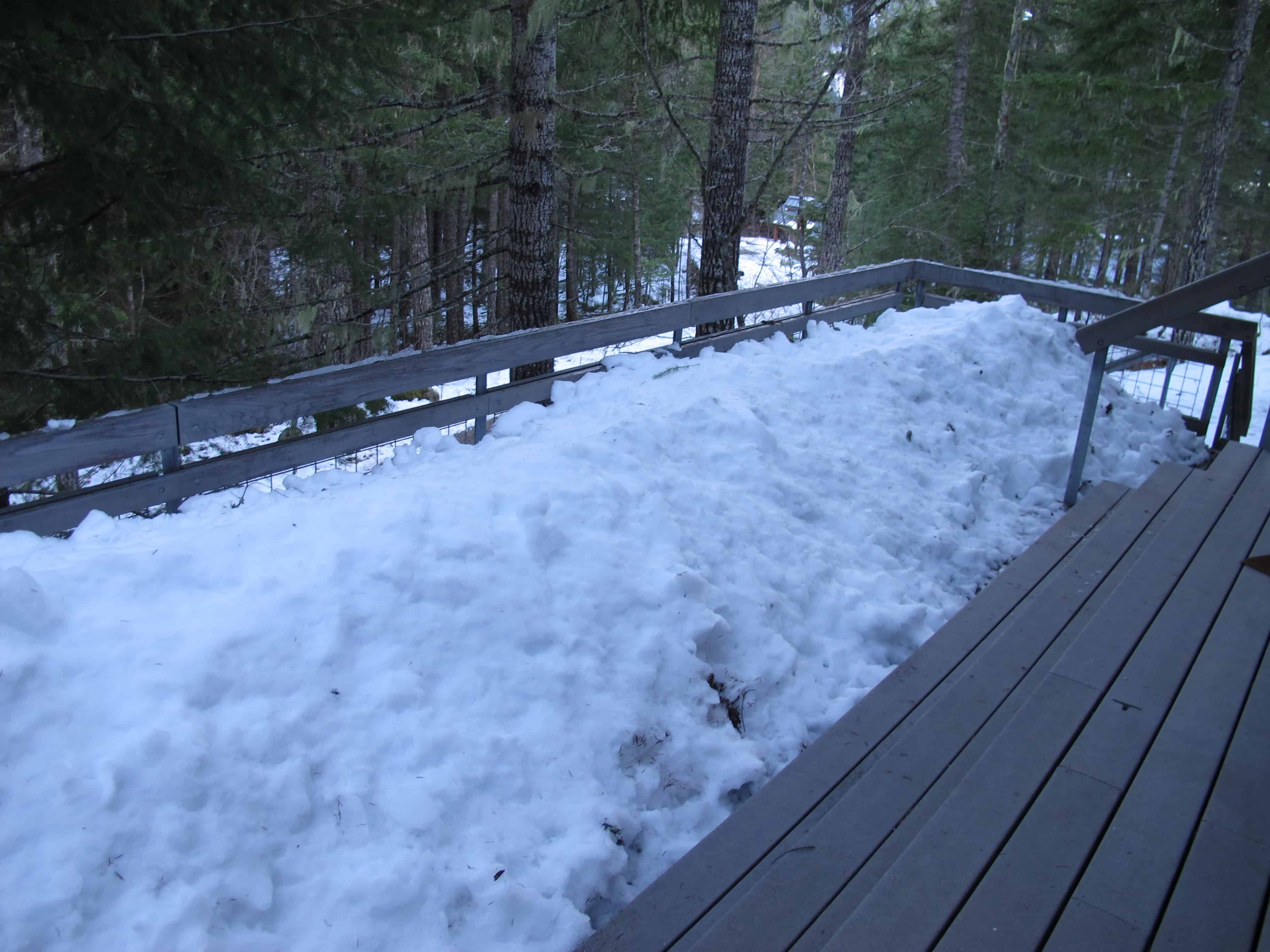 snow on porch — North Cascades Institute